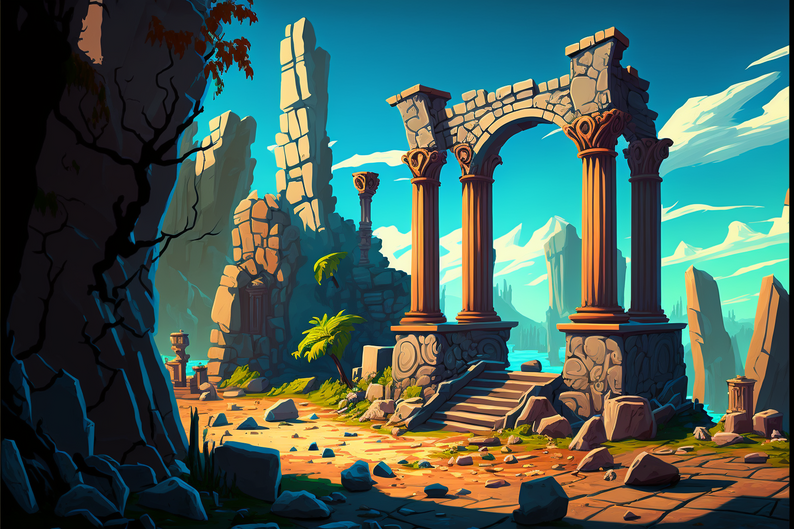 Free Ruins Backgrounds by The Outlander