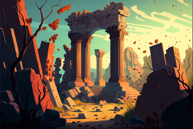 Free Ruins Backgrounds by The Outlander