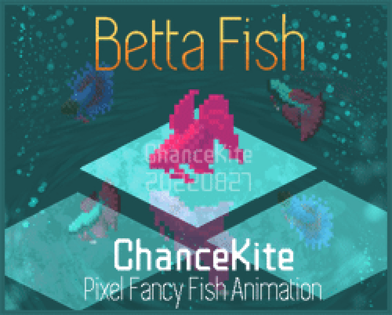 Pixel FancyFish - Betta Fish (3 types) by ChanceKite