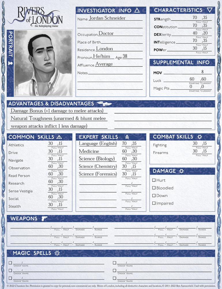 Rivers of London RPG Free Handouts Pack by Chaosium