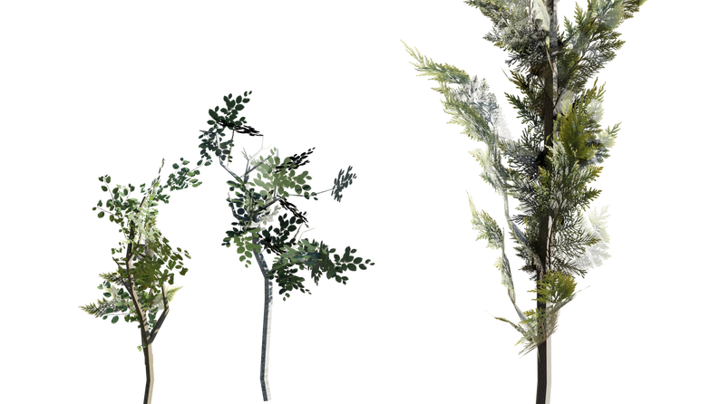 PS1/PSX Game Asset Pack : Low Poly Tree by halfhuman