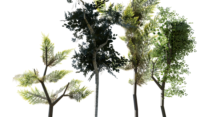 PS1/PSX Game Asset Pack : Low Poly Tree by halfhuman