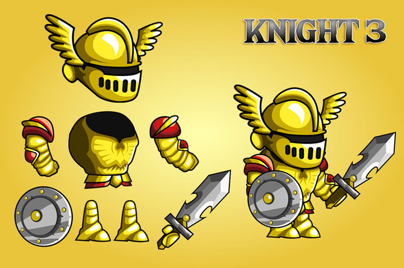 Free 2D Knight Sprite Sheets by Free Game Assets (GUI, Sprite, Tilesets)