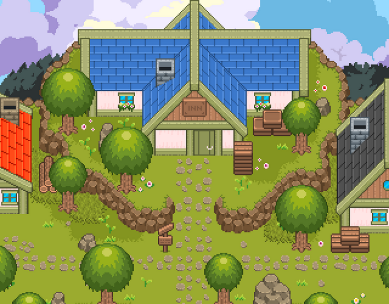 Houses Tileset 2 Seasons [Farming Game] by ELV Games