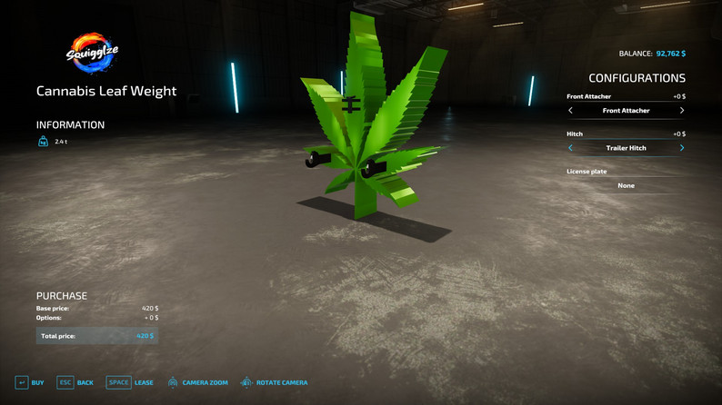FS22 - Cannabis Leaf Weight by Squigglze