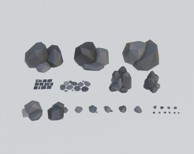 Low poly rocks by Cosmo