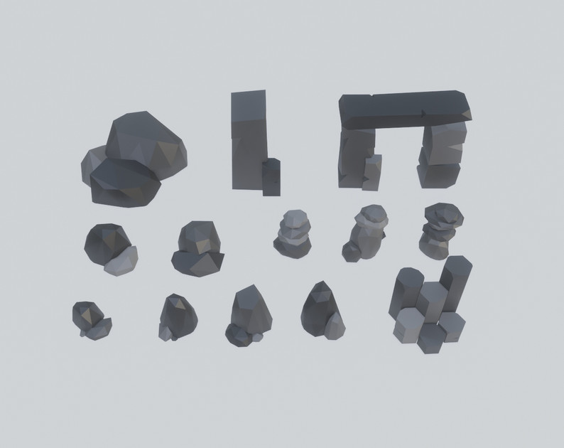 Low poly rocks by Cosmo