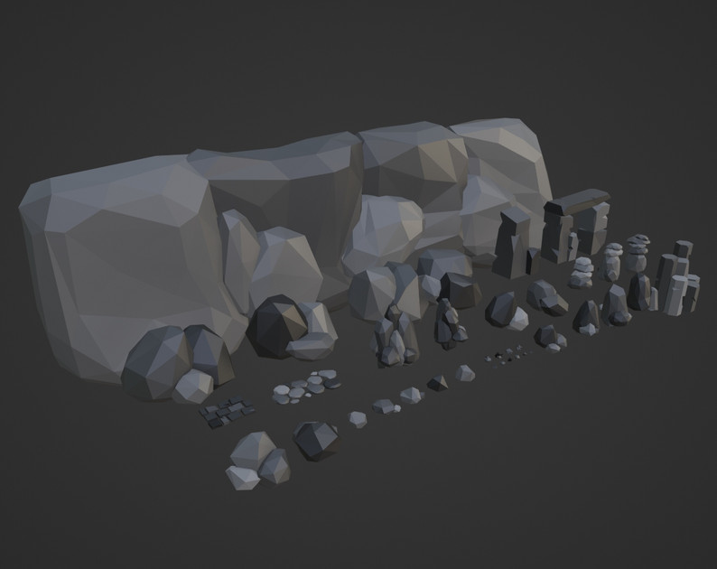 Low poly rocks by Cosmo