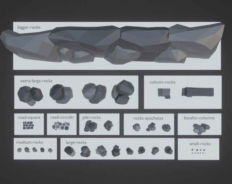 Low poly rocks by Cosmo