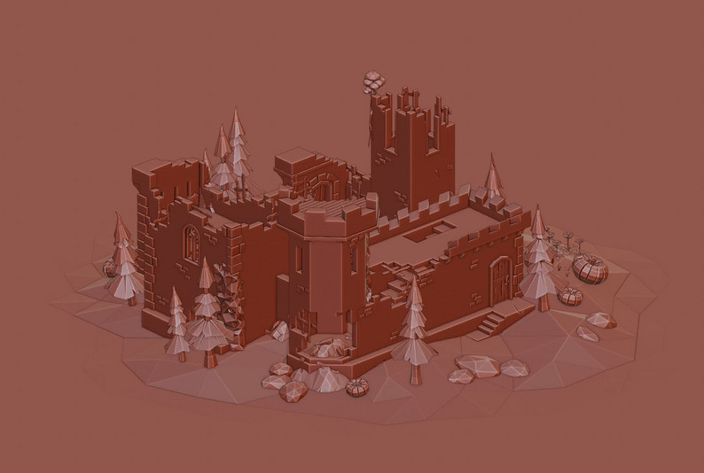 Low poly castle by Cosmo