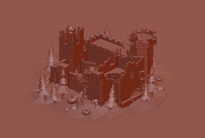 Low poly castle by Cosmo