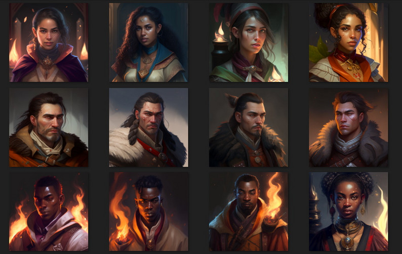 500 Human Hero Fantasy Character Portraits by Corax Digital Art