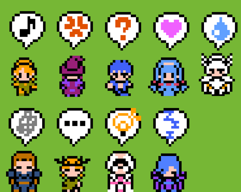 8bit Retro Graphic Characters by Marumugi4510