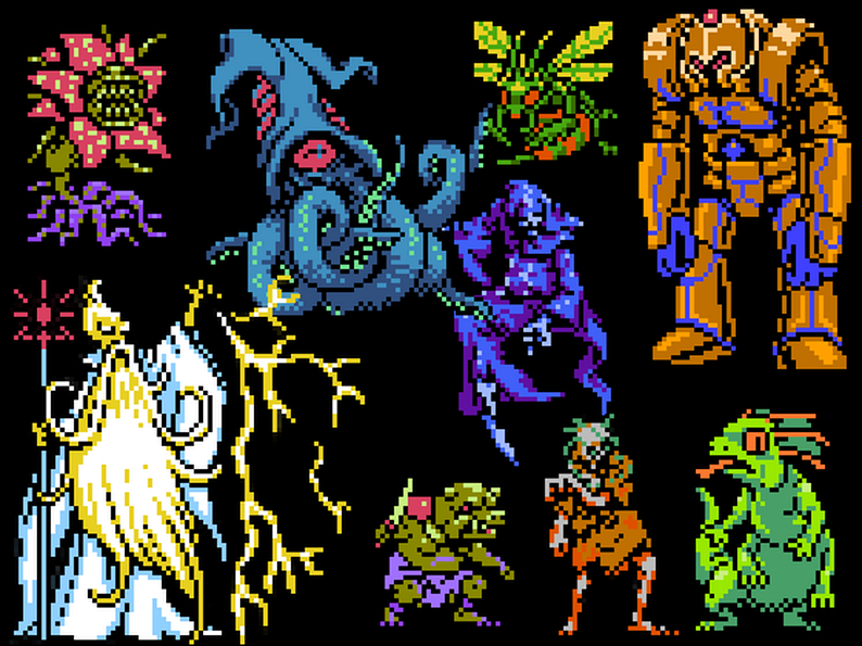 8bit Retro Graphic Monsters by Marumugi4510