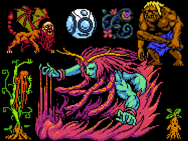 8bit Retro Graphic Monsters by Marumugi4510