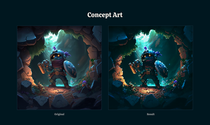 Online image to Pixel Art converter by Hugo-Dz