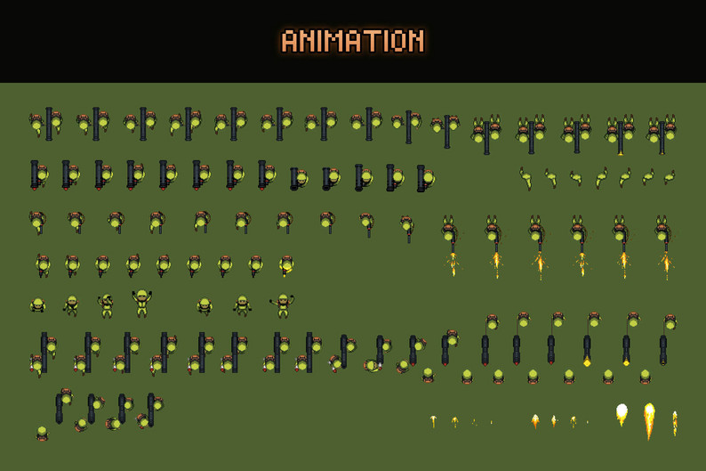 Top Down Soldiers Pixel Art by Free Game Assets (GUI, Sprite, Tilesets)