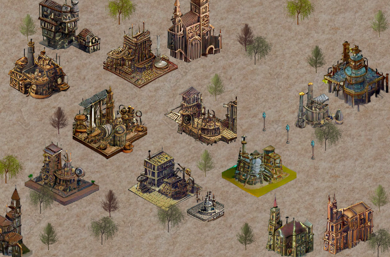 Isometric Buildings Sprites pack x340 by vfrabasil