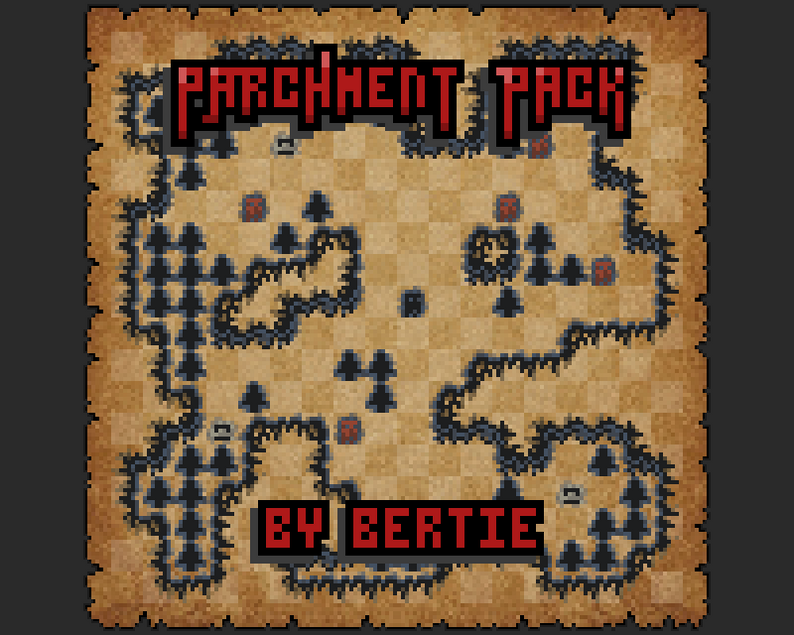 Top-Down RPG Parchment Tile Map by Bertie