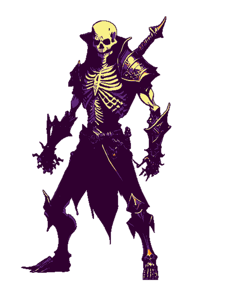 Free skeleton pixel art sprites by FantasyLandscapes