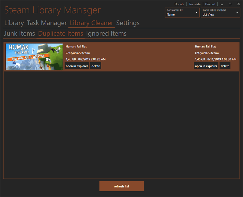 Steam Library Manager by RevoLand