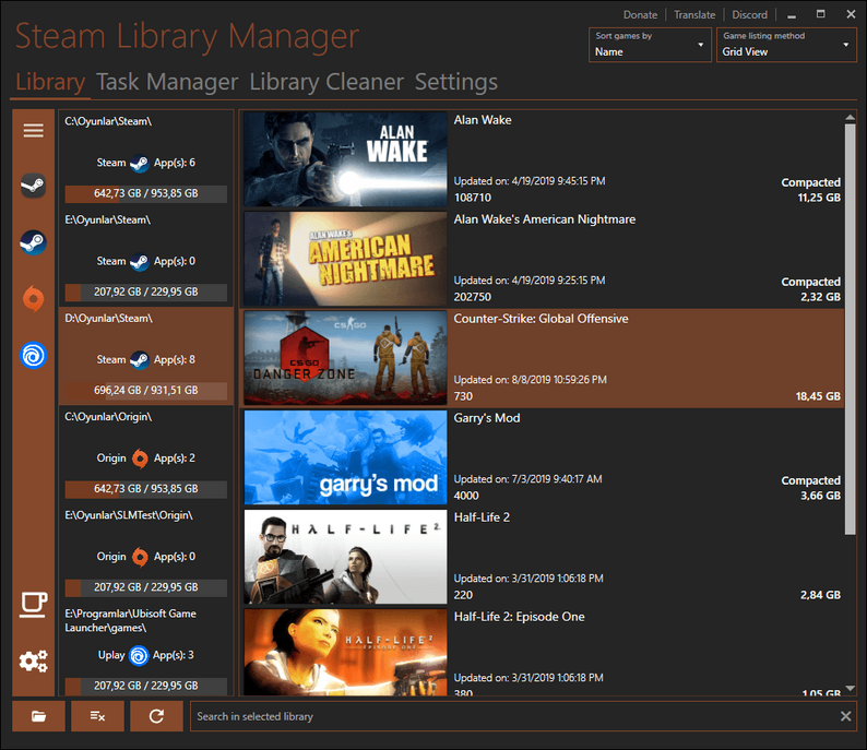 Steam Library Manager by RevoLand