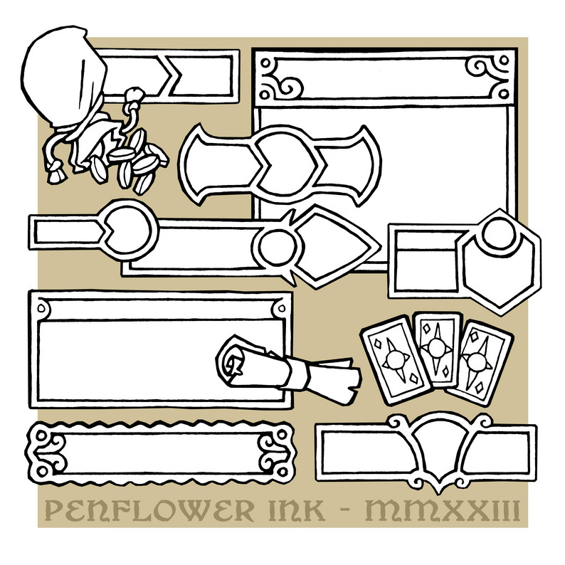Modular Character Sheet Kit (Digital Assets) by Penflower Ink