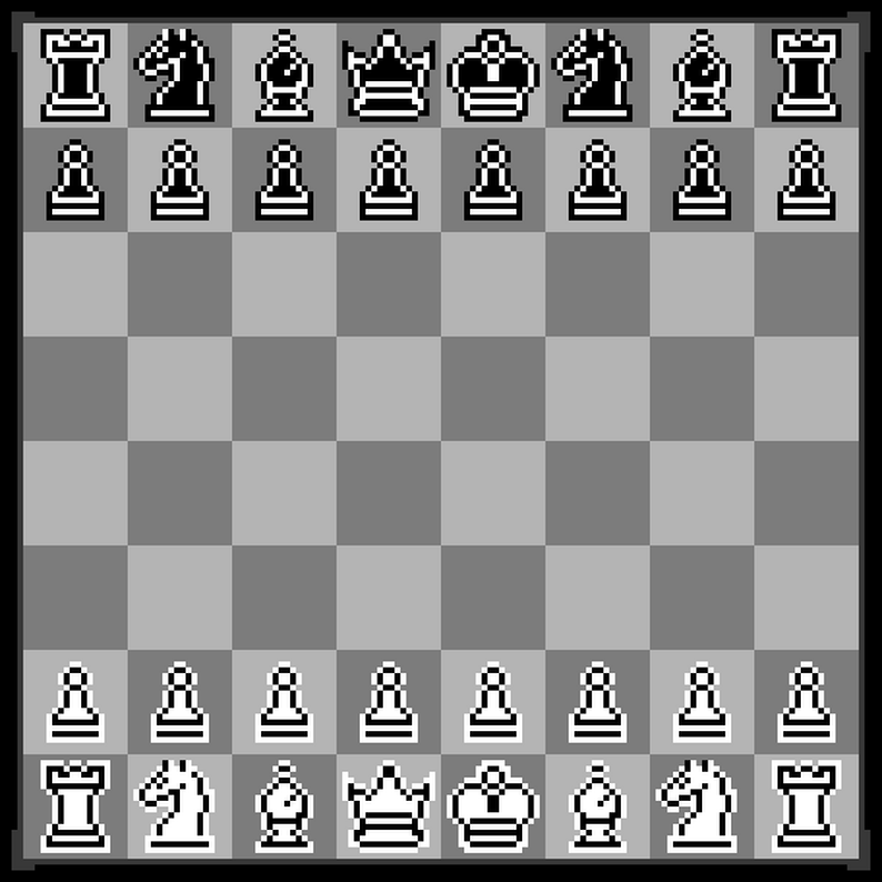 Chess Pieces 16x16 One-bit by BerryArray
