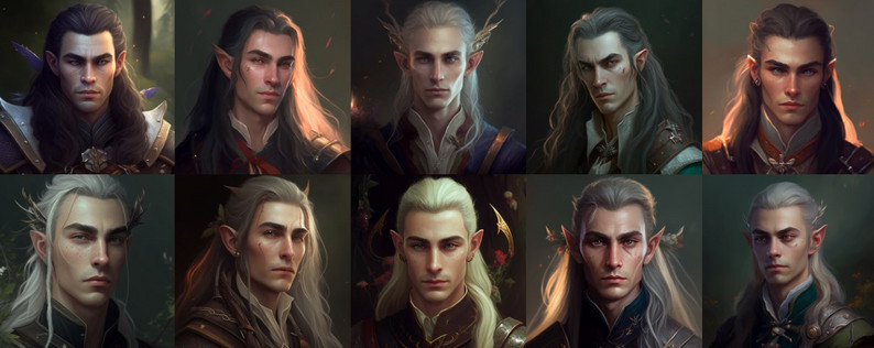 300 Elf Hero Fantasy Character Portraits by Corax Digital Art