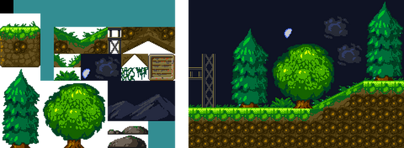 metroidvania_forest_tileset by kscav