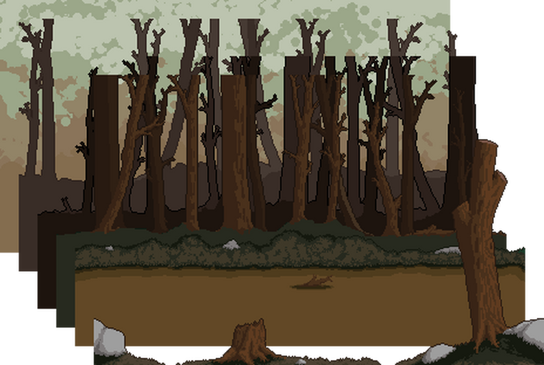 Parallax Backgrounds: Dead Forest by Admurin