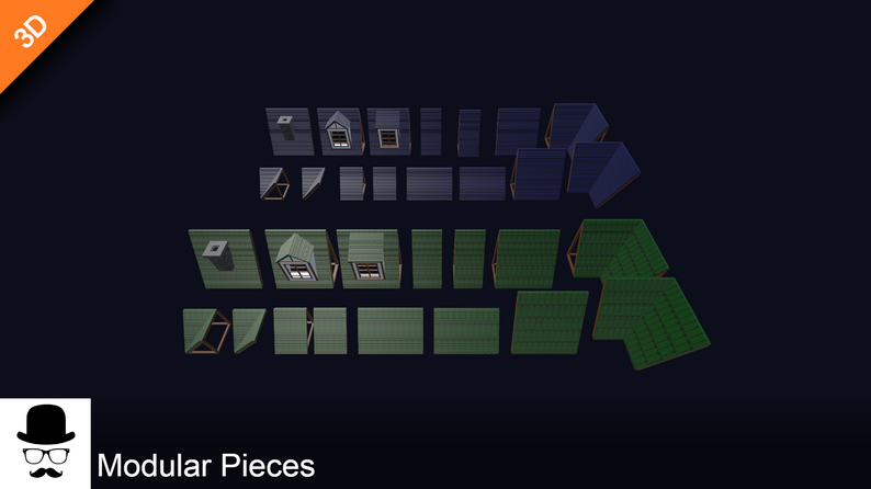 Modular Houses Pack - Low Poly Voxel Medieval Buildings by MrMGames