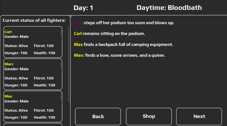 Advanced Hunger Games Simulator by TeacupCat