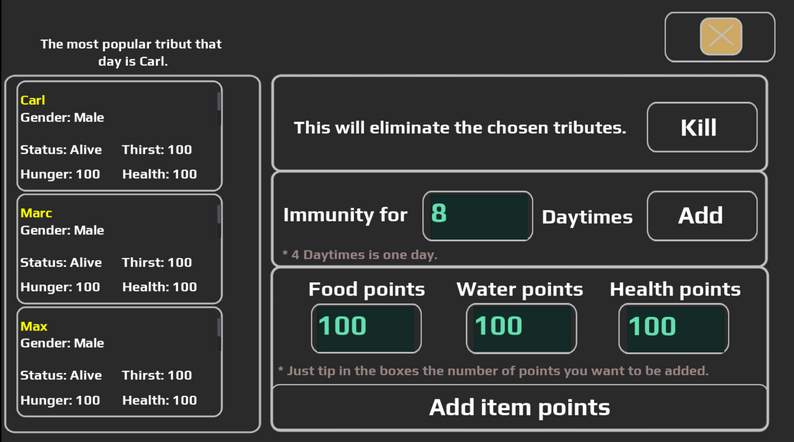 Advanced Hunger Games Simulator by TeacupCat