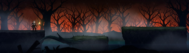 2D Hand Painted-Dark Fantasy forest by izizallart