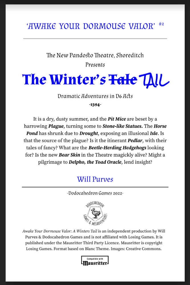The Winter's Tail by Dodocahedron Games