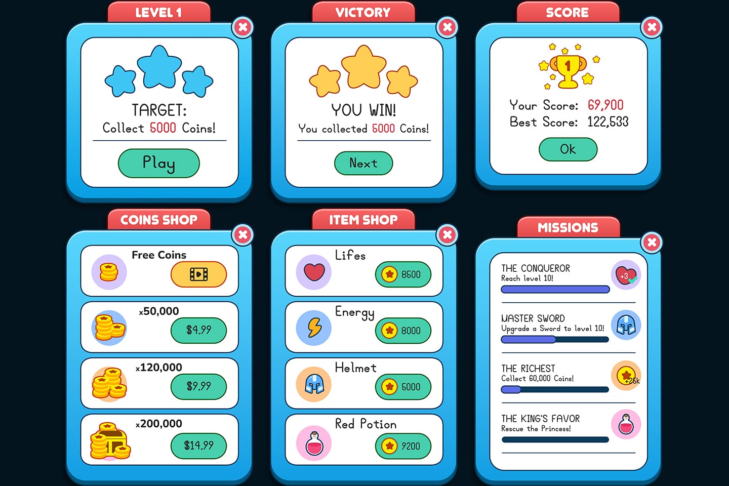 Free Game UI (Flat Style) by Renderman