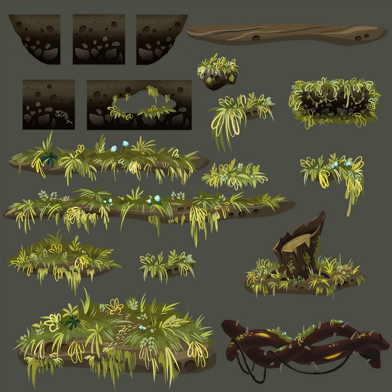 Path in the Jungles - 2D Asset pack for free by mmkhlv