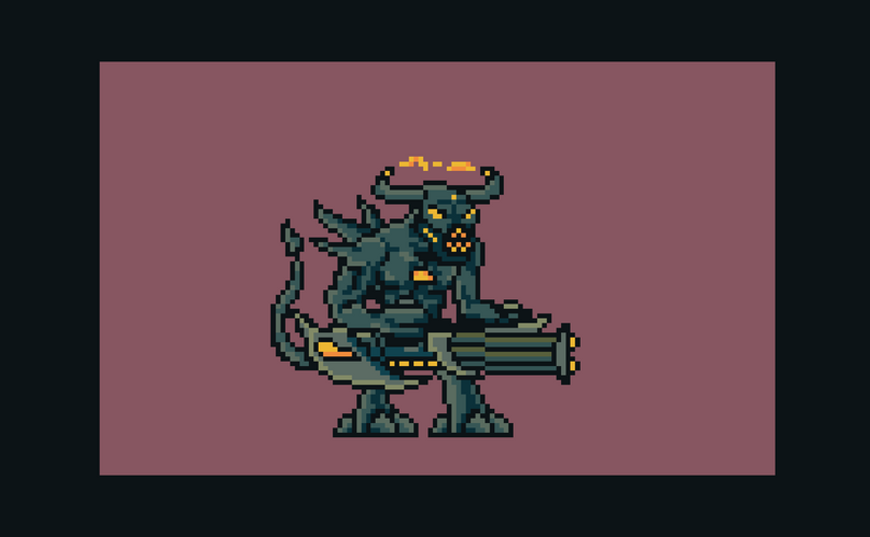Pixel Minotaur Demon Asset by Kris Way