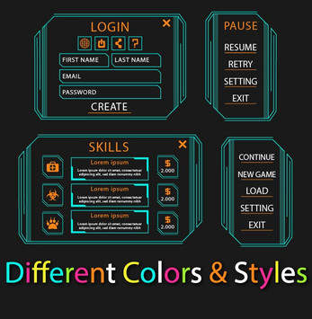 Advanced Sci-Fi Game user interface asset pack by SunGraphica