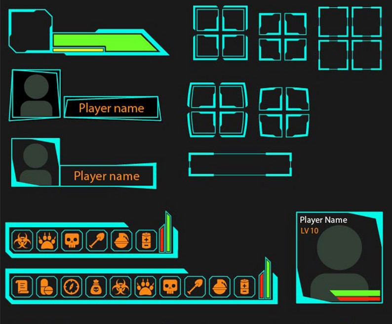Advanced Sci-Fi Game user interface asset pack by SunGraphica