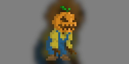Pumpkin Scarecrow Pixel Art by Jose Moyano