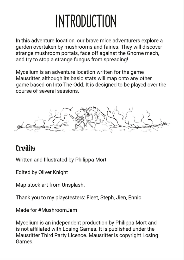 Mycelium | A Mausritter Adventure by Philippa Mort
