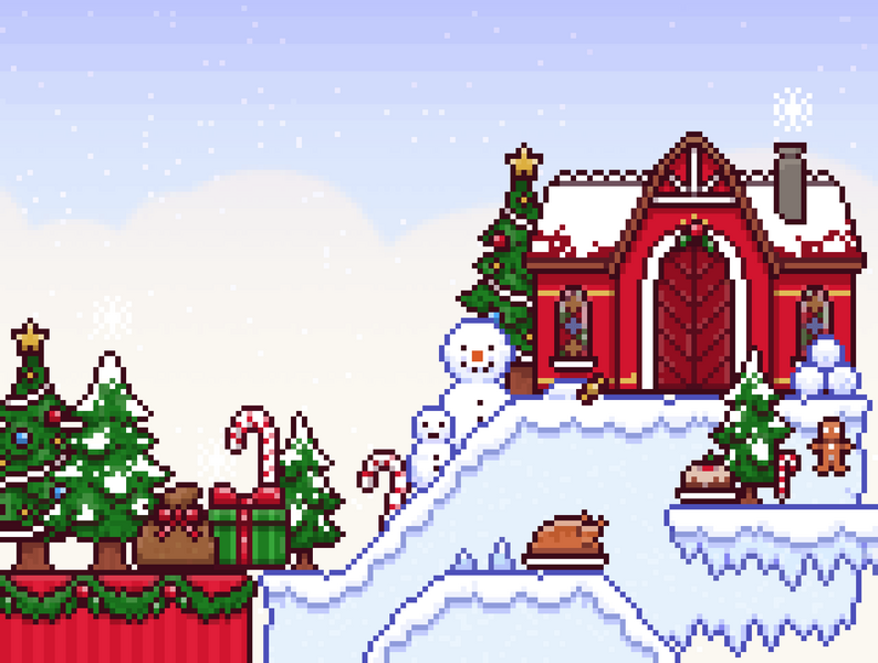 Christmas Tileset Pack (Pixel Art) by Penzilla