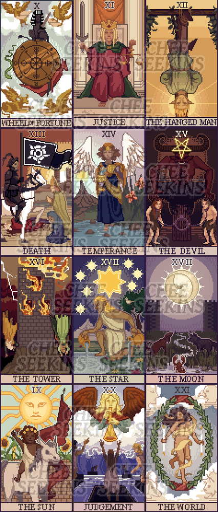 Pixel Tarot Deck asset package by chee-seekins