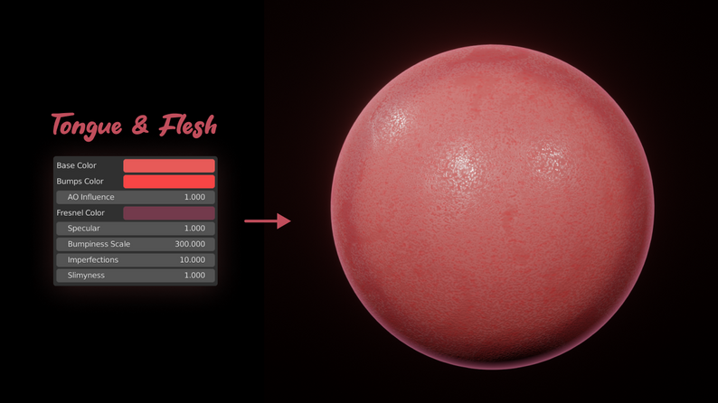 Tongue & Flesh (Blender 3.0 Material) by Mercyssh