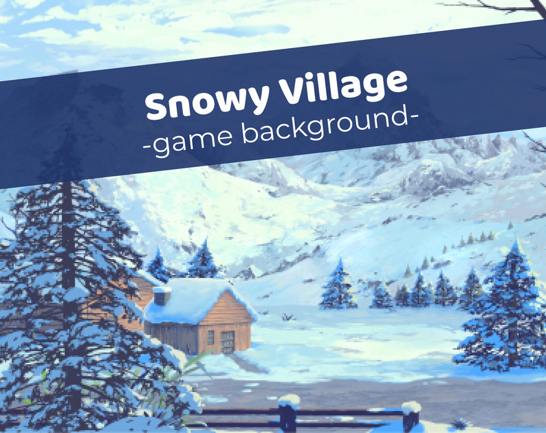 Snowy Village - Game Background by ludicarts