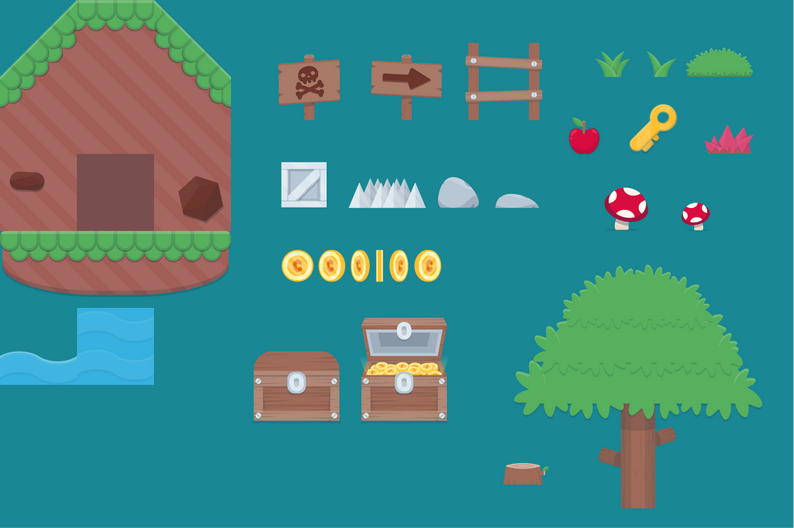 Free Tileset Cartoon 2D Platformer by Shane-Lee