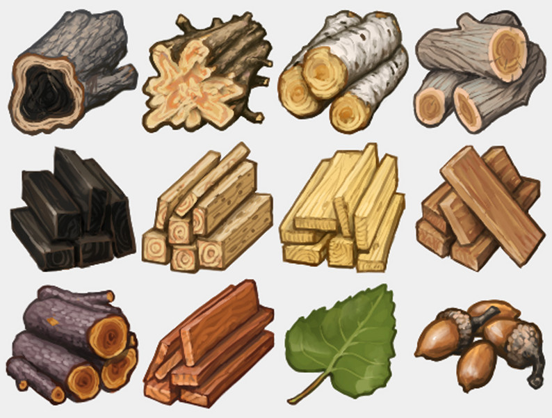Icons: Wood, Timber, Lumber by David Baumgart