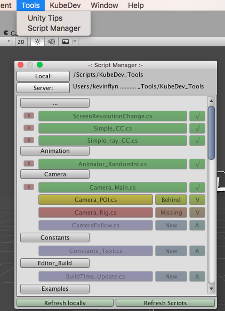 Unity ScriptManager for Unity 5.6+ by KubeDev